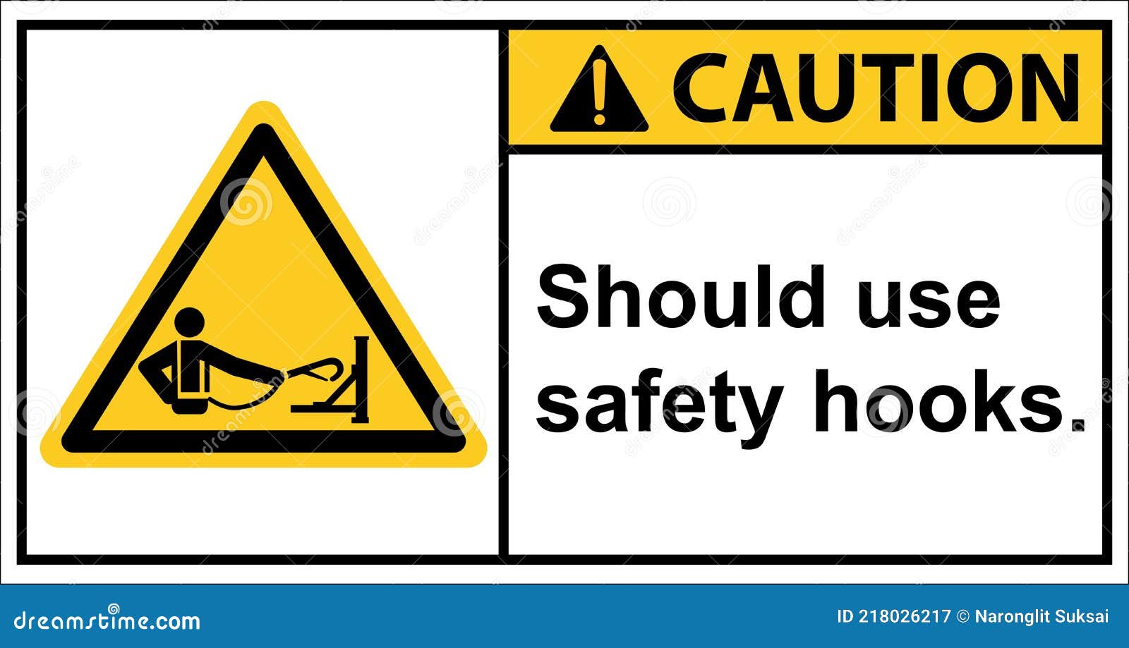 Please Use the Safety Hook before Every Work.,Caution Sign Stock Vector ...
