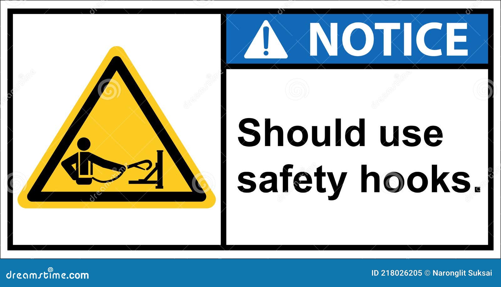 Please Use the Safety Hook before Every Work.,Notice Sign Stock Vector ...