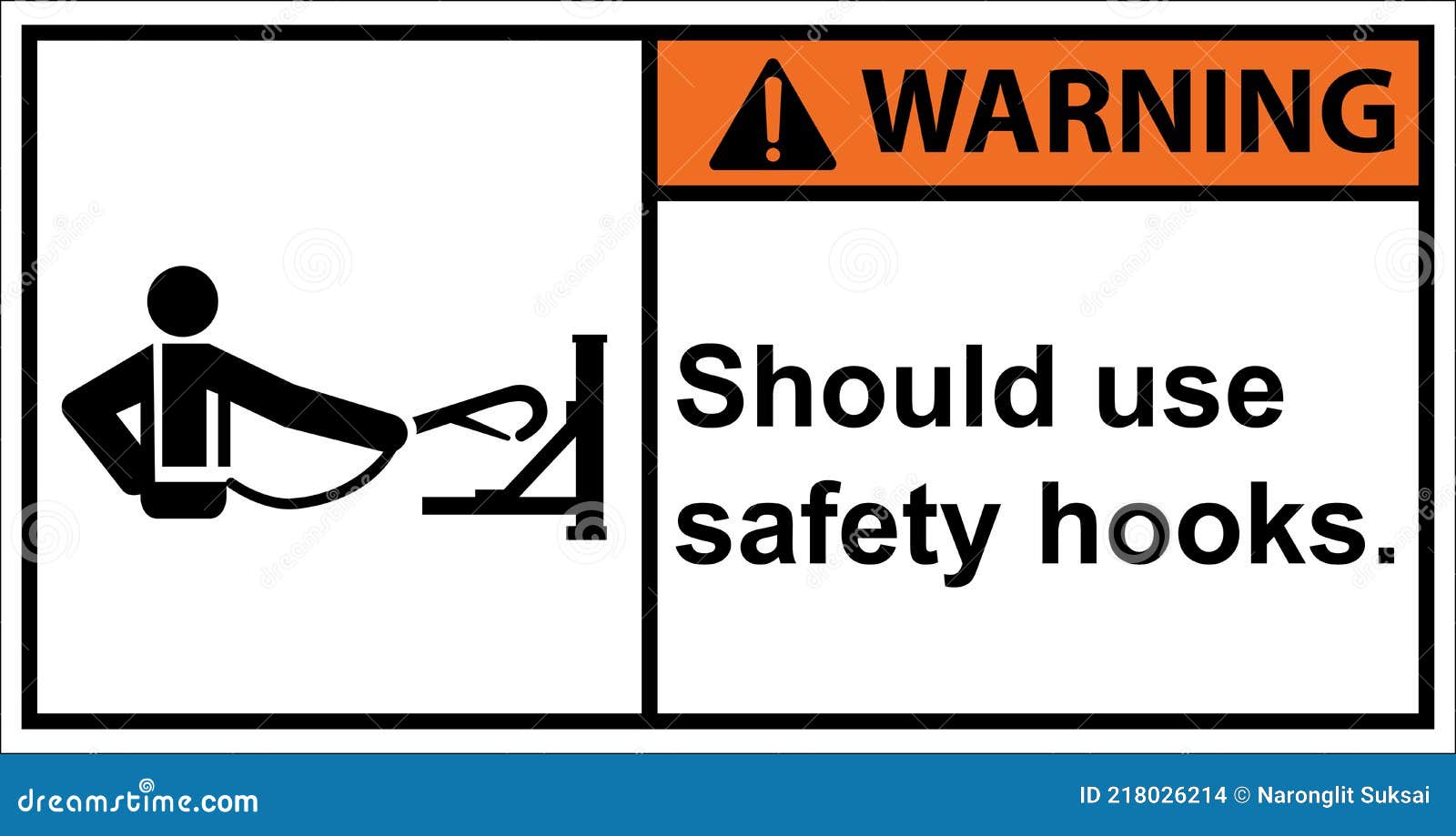 Please Use the Safety Hook before Every Work.,Warning Sign Stock Vector ...