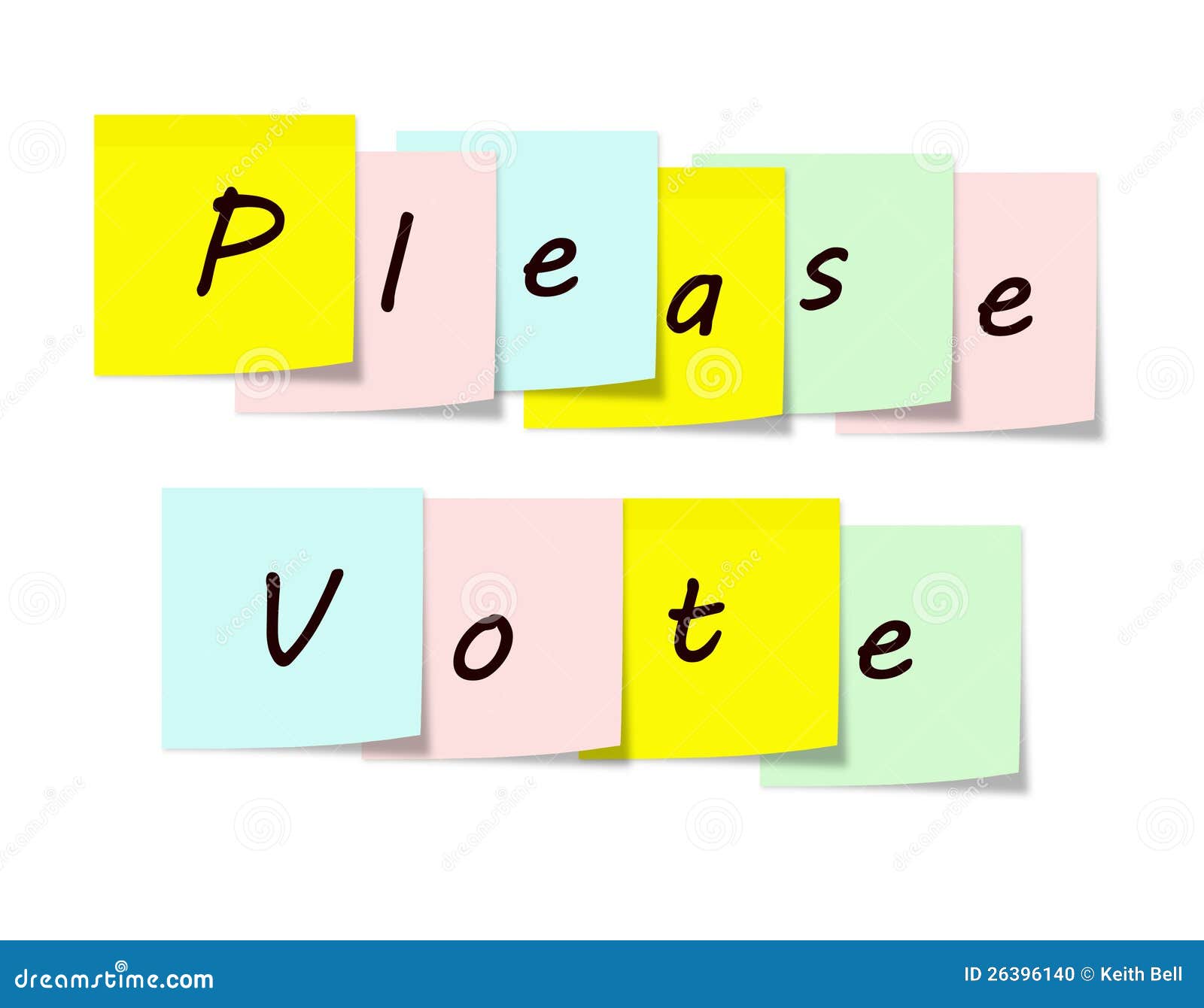 Please Vote Sticky Notes stock illustration. Illustration of pink ...
