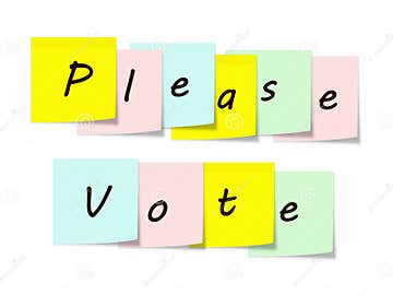 Please Vote Sticky Notes stock illustration. Illustration of pink ...