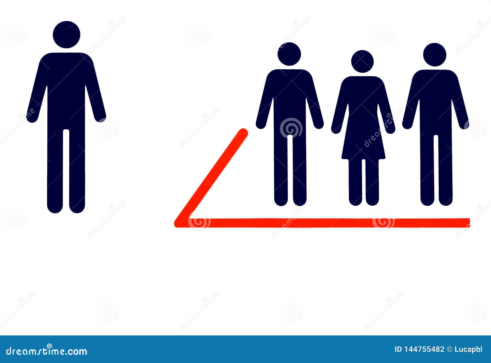 Please Wait Behind The Line. Courtesy Sign, Royalty-Free Stock Image ...