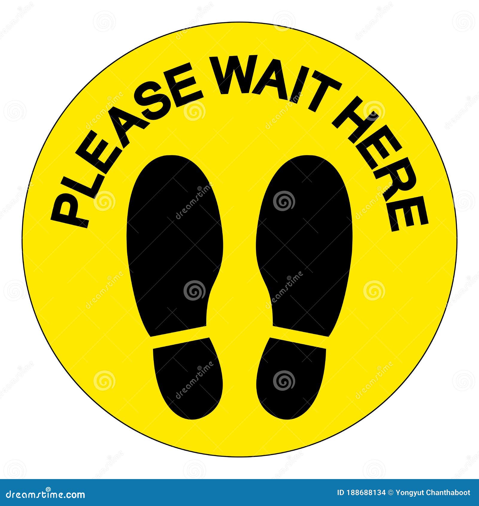 Please Wait Here for Maintain Social Distancing Symbol, Vector ...