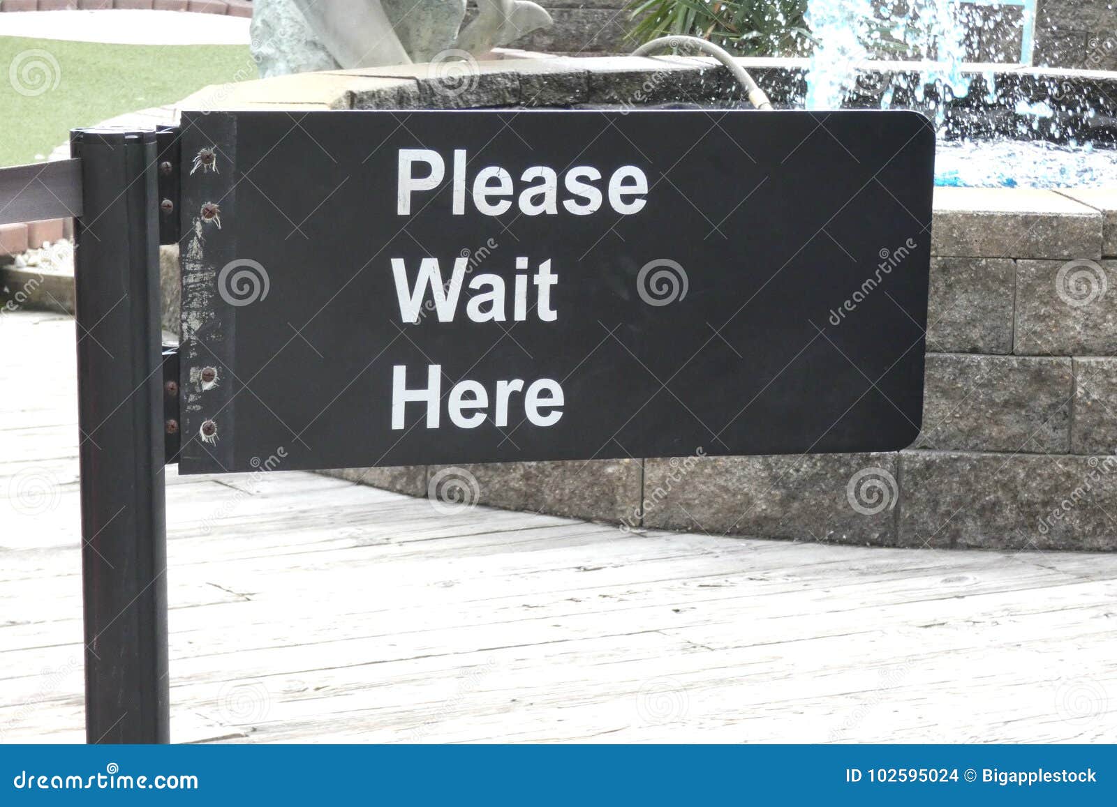 Please Wait Here stock photo. Image of wait, line, instruction - 102595024