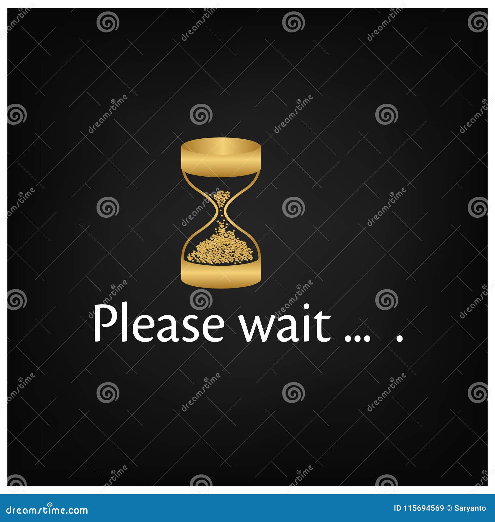 Please Wait with Hourglass Icon Stock Vector - Illustration of ...