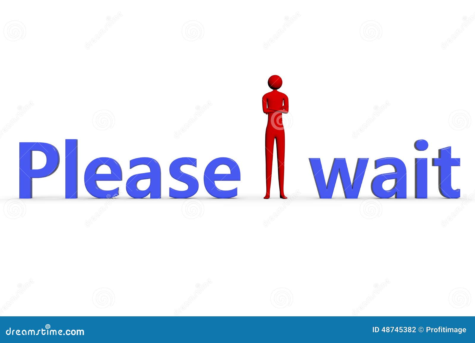 Please wait stock illustration. Illustration of middle - 48745382