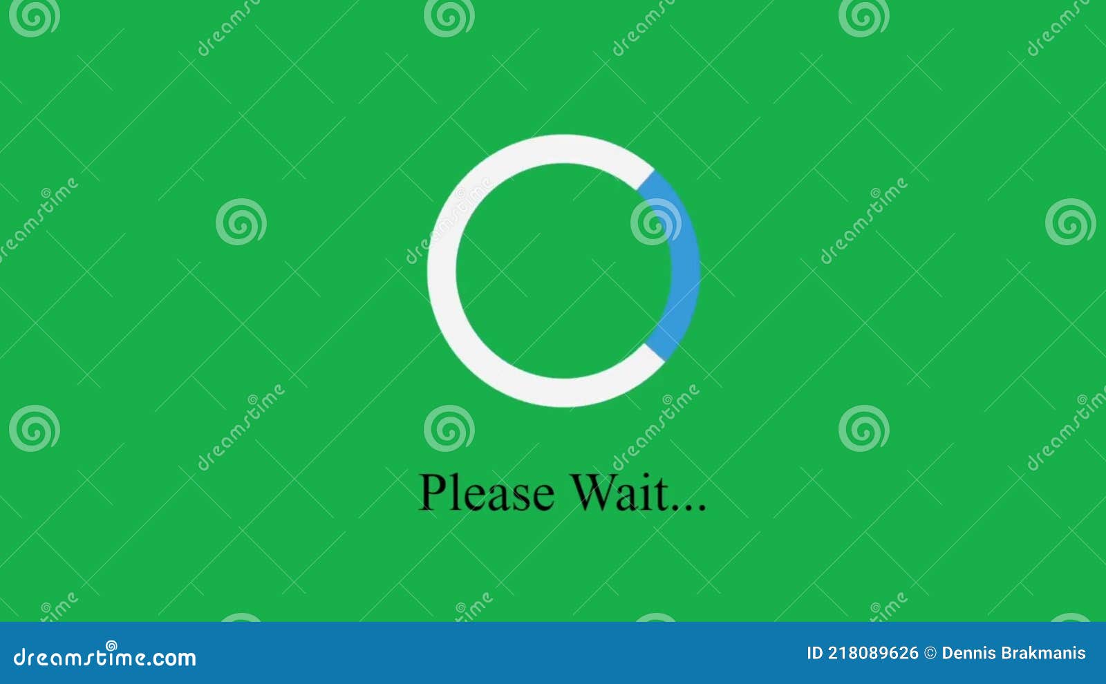 Please Wait Loading Throbber Circle with Green Screen on Device Screen ...