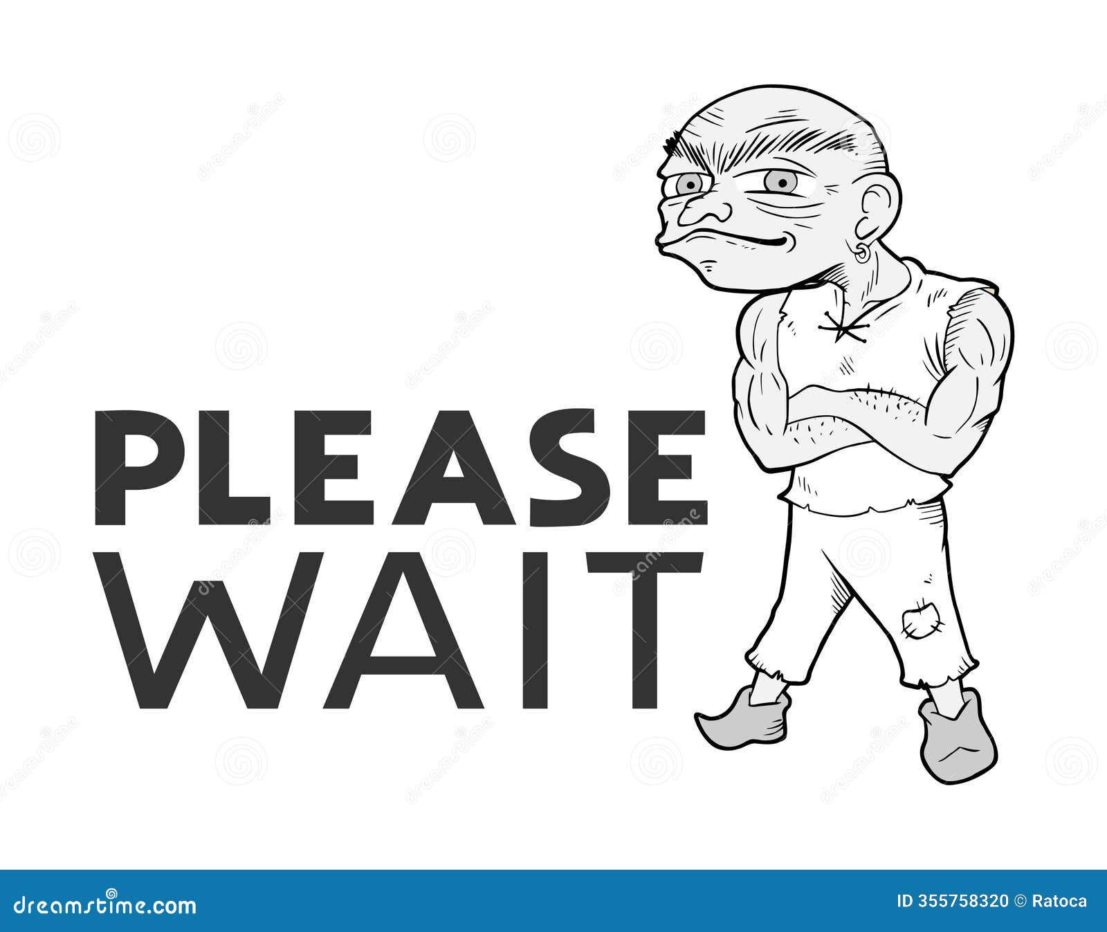 Please wait message stock vector. Illustration of symbol - 355758320