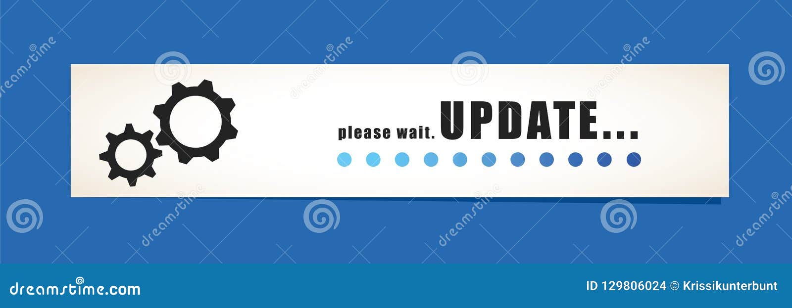 Please Wait Software Update Concept with Gears Stock Vector ...
