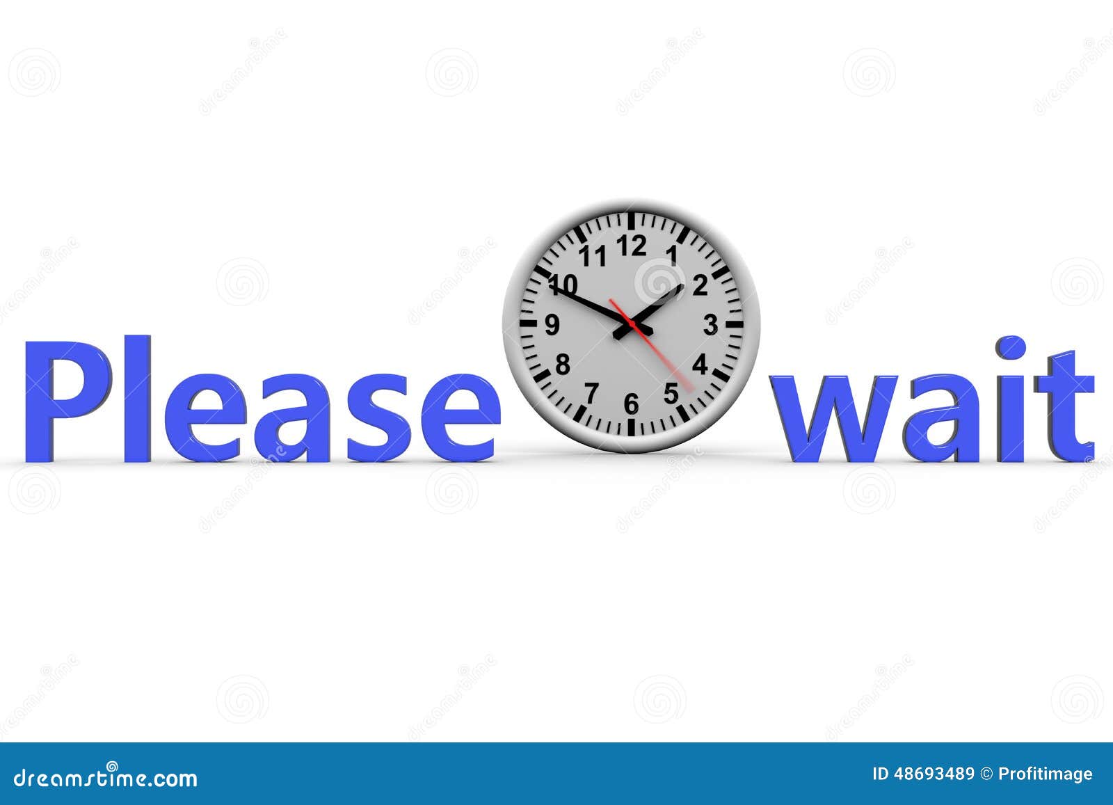 Please wait stock illustration. Illustration of render - 48693489