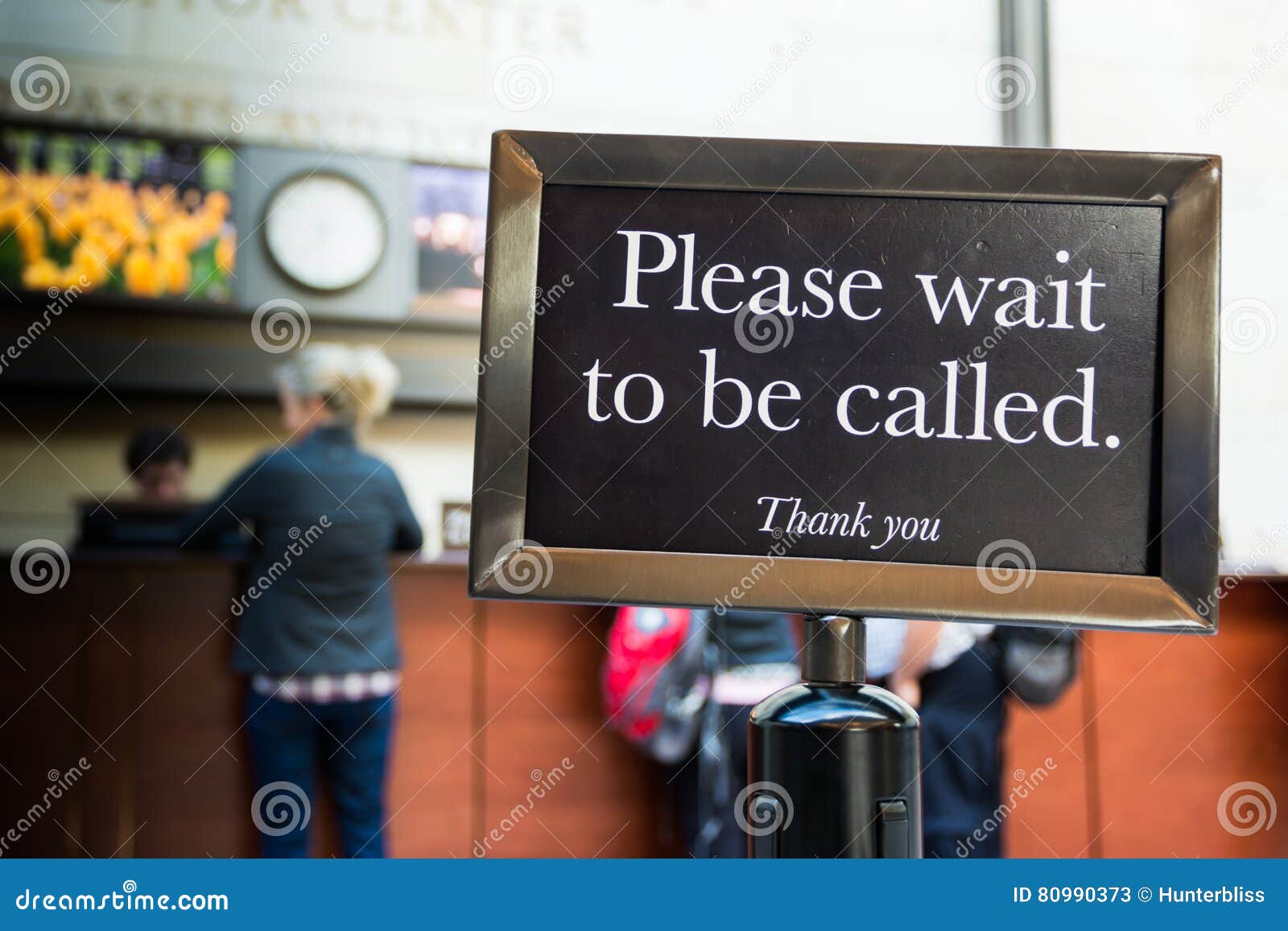 Please Wait To Be Called Sign Caution Line Thank You Stock Image ...
