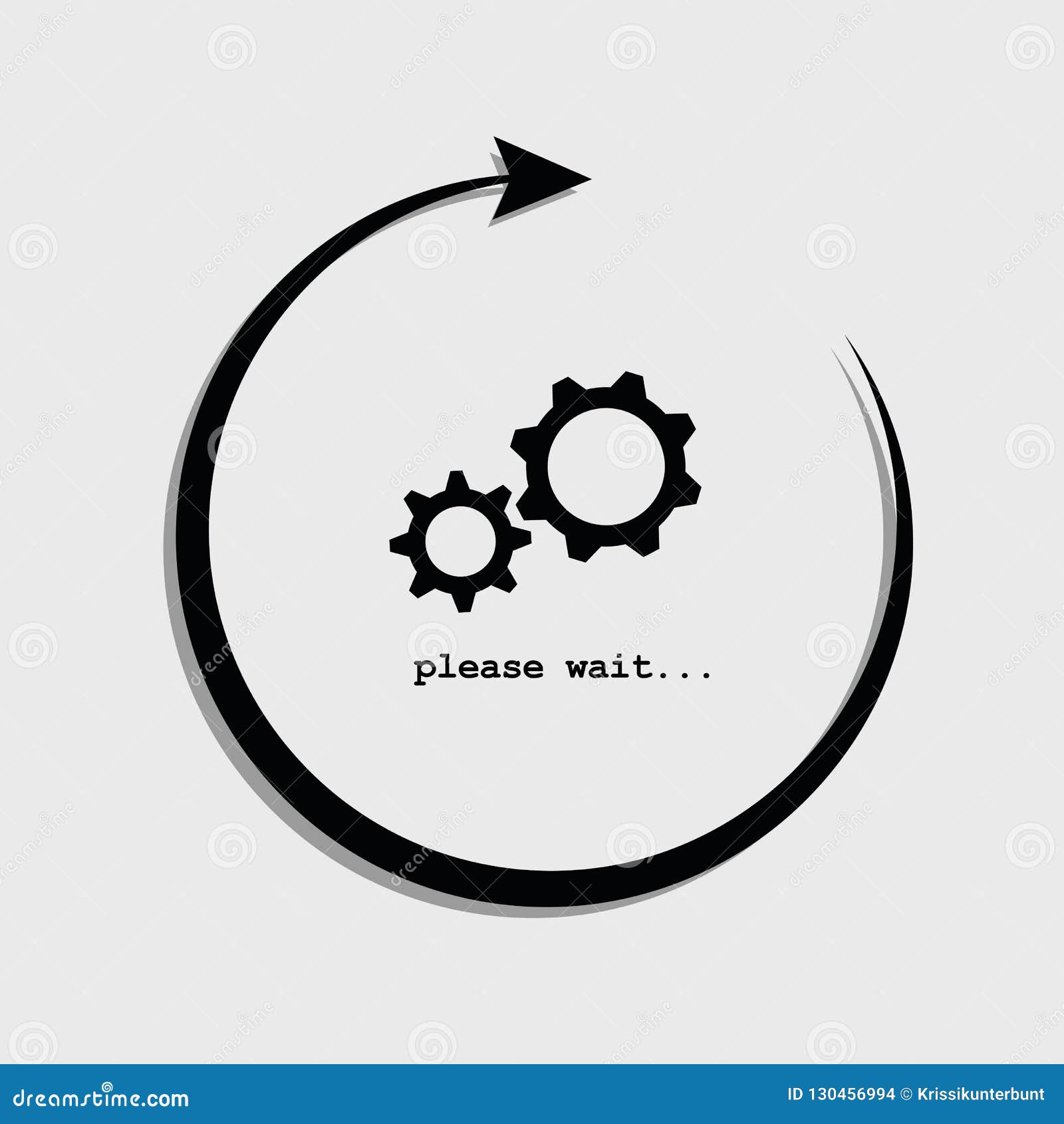 Please Wait Update Concept with Gears in a Circle Stock Vector ...