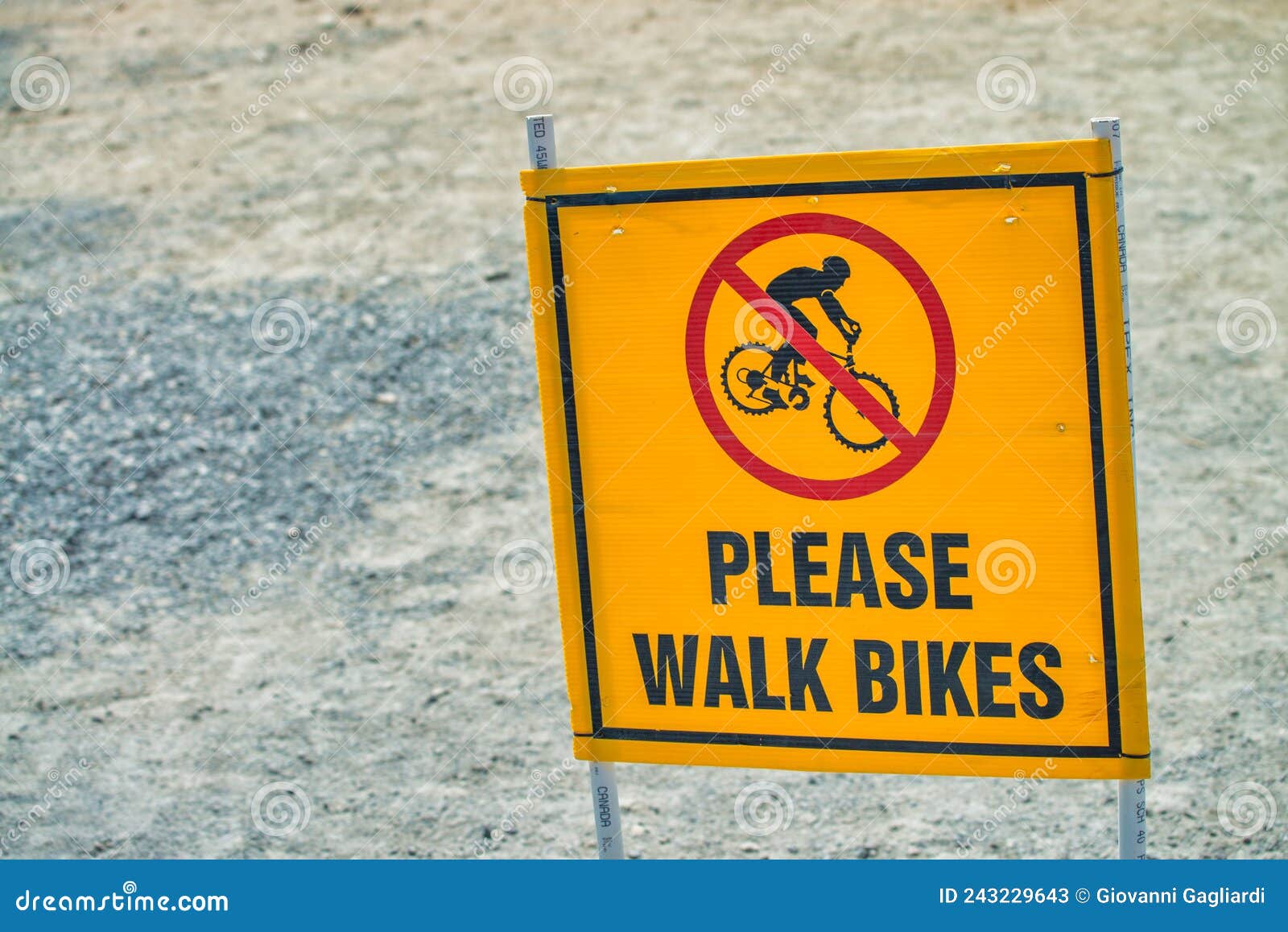 Please Walk Bikes Sign on a Trail Stock Image - Image of board, walk ...