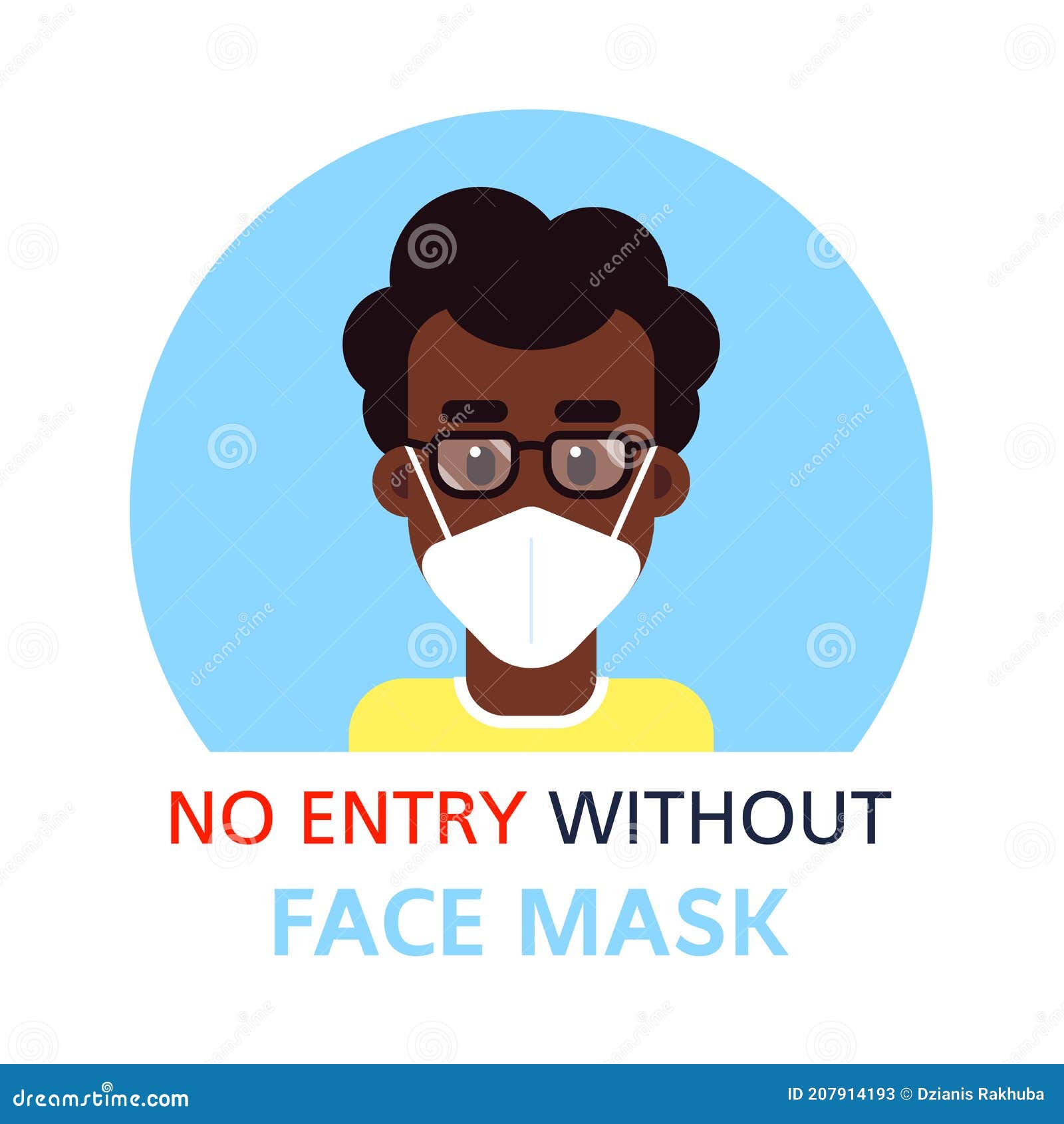 Please Ware a Face Mask, Flat Style Banner Stock Illustration ...