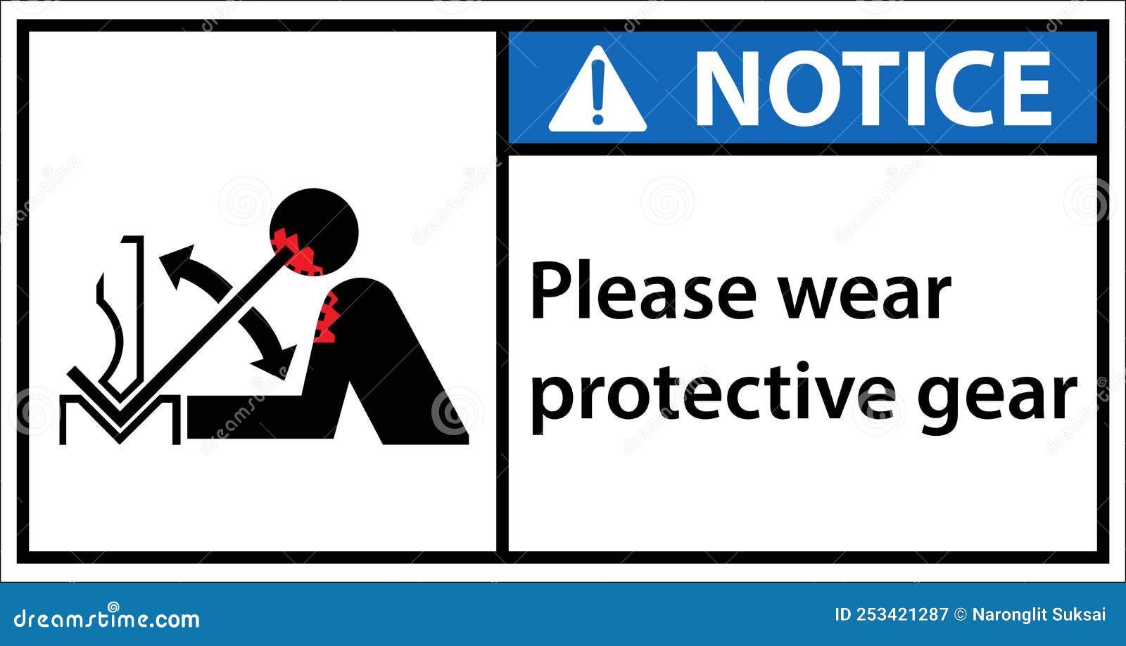 Please Wear Protective Equipment for Bending Iron.Sign Notice Stock ...
