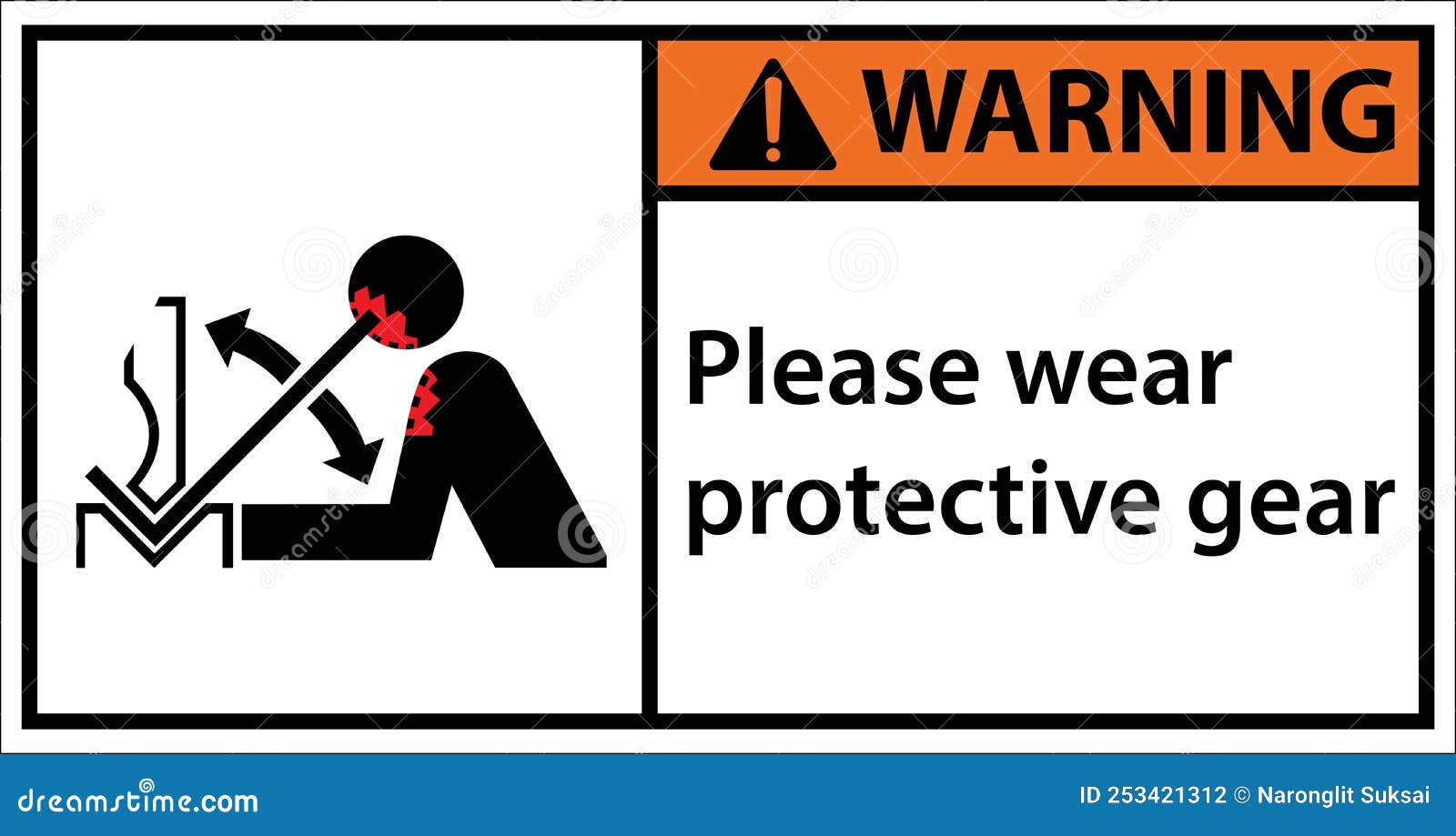Please Wear Protective Equipment For Bending Iron.Sign Warning Vector ...