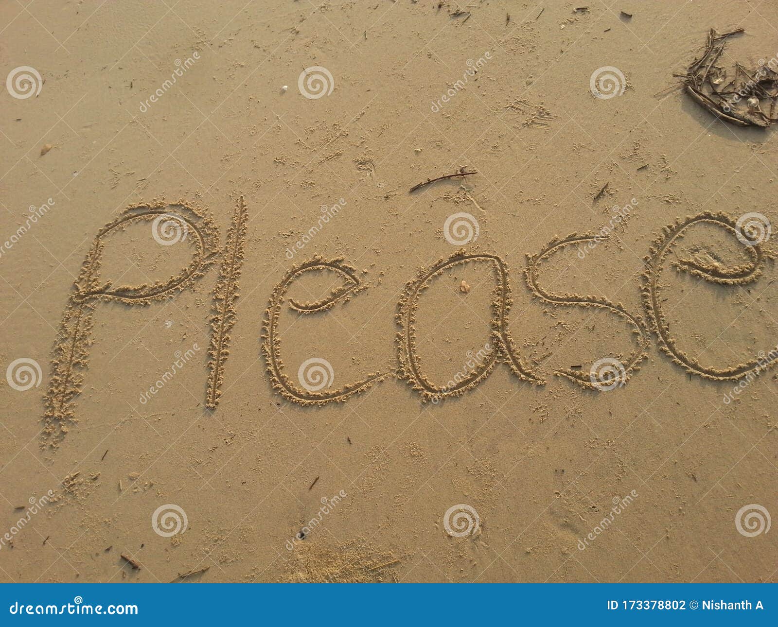 Please Word Written on Sand. Stock Photo - Image of education, drawing ...