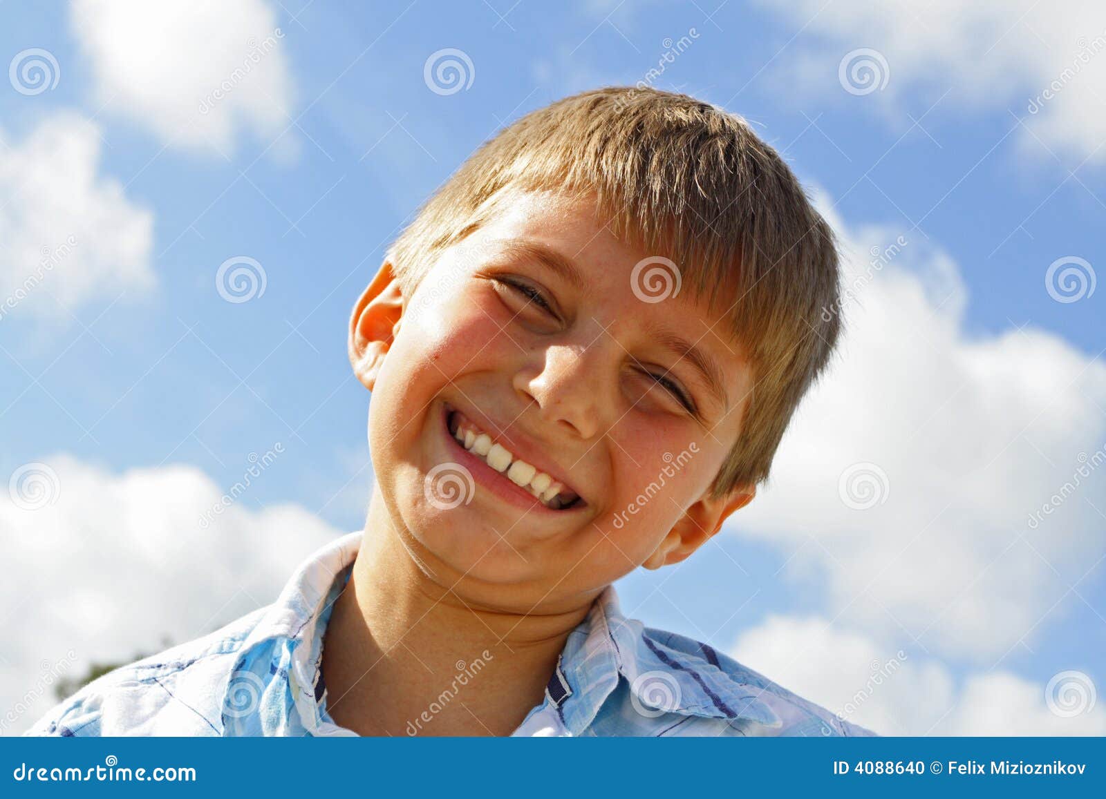 Pleased Boy stock photo. Image of tilt, face, facial, handsome - 4088640