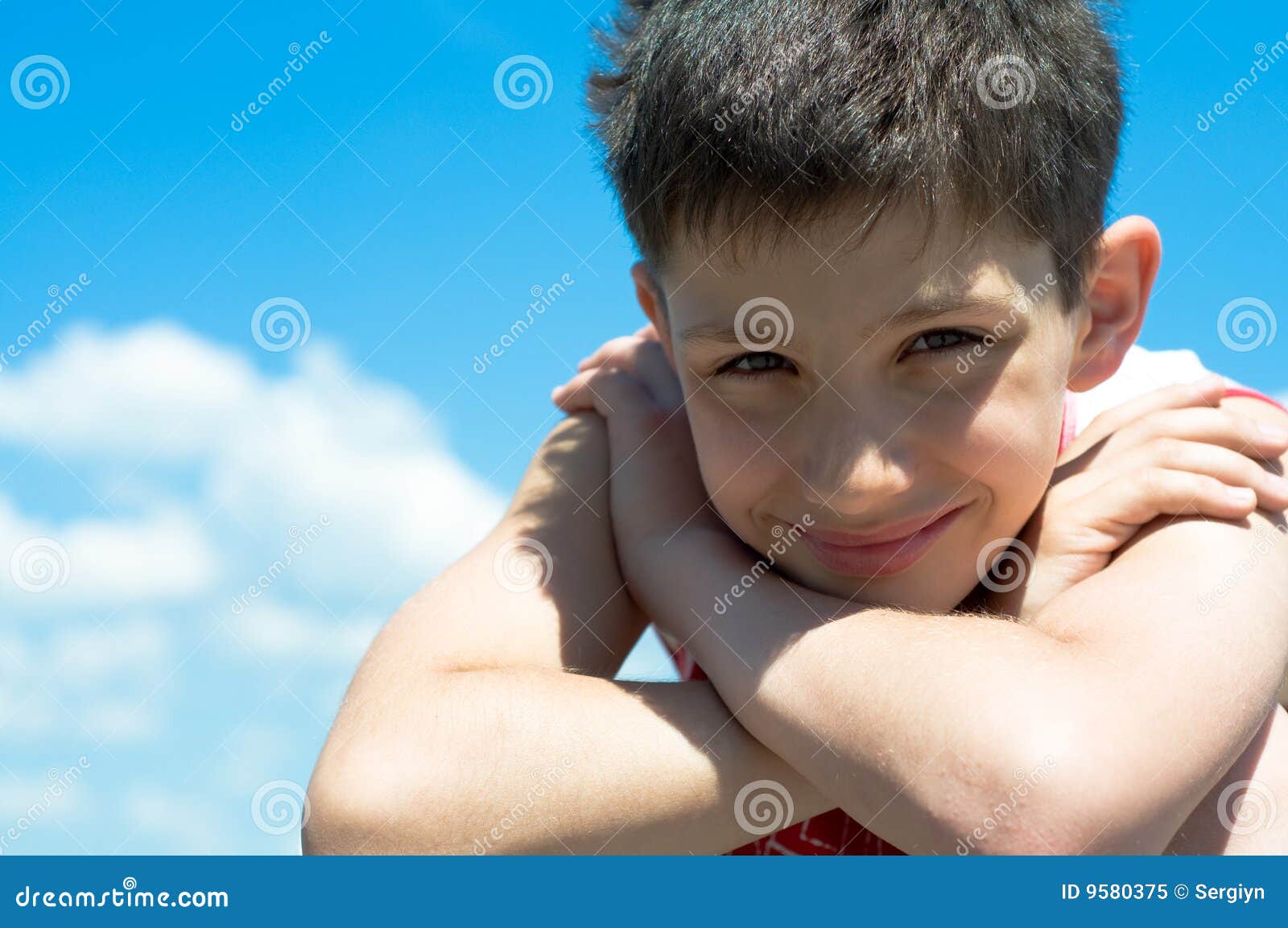 A pleased boy stock image. Image of teen, surprise, skies - 9580375