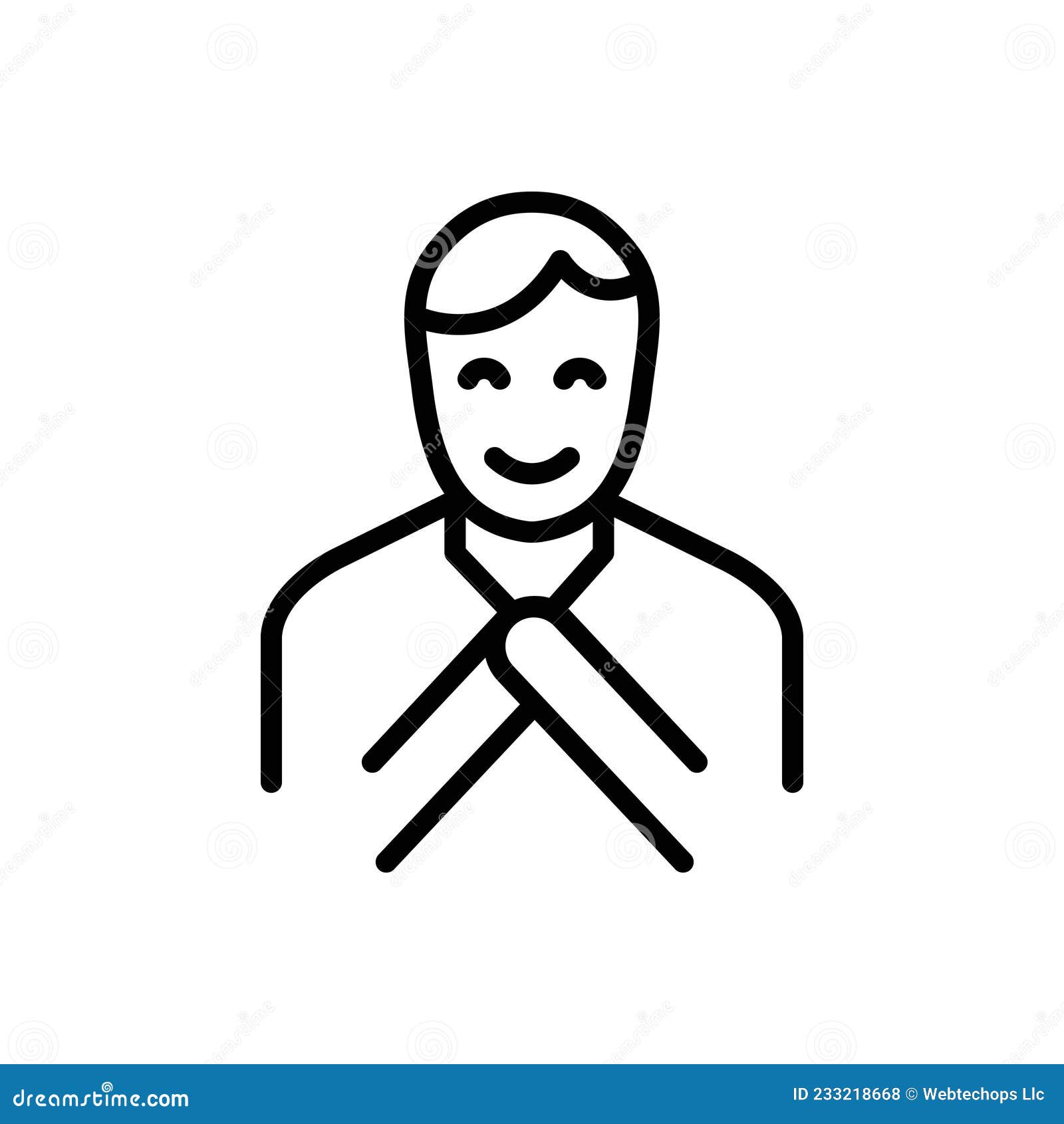 Black Line Icon for Pleased, Happy and Blissful Stock Vector ...