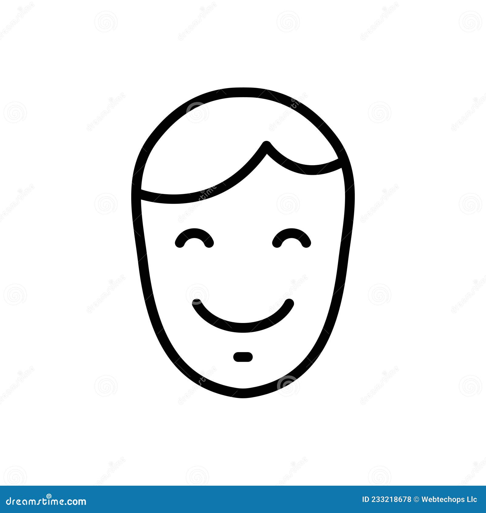 Black Line Icon for Pleased, Smile and Happy Stock Vector ...