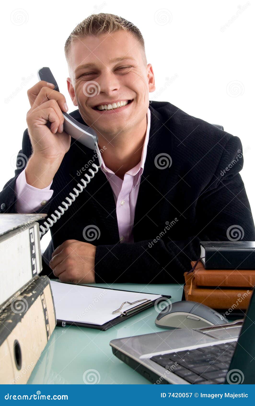 Pleased male at work stock image. Image of male, concept - 7420057