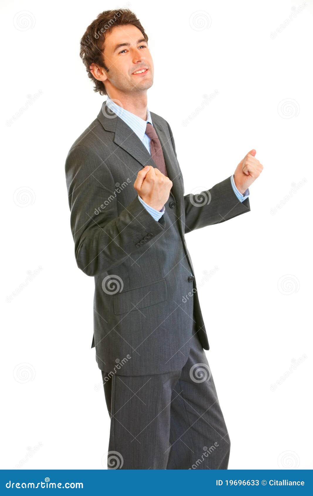 Modern Young Man Rejoicing Success Isolated White Background Stock ...