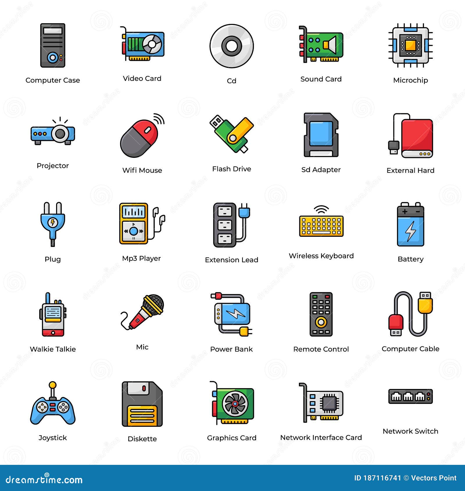 Hardware Devices Flat Vectors Pack Stock Vector - Illustration of mouse ... Hardware Devices Flat Vectors Pack Stock Vector - Illustration of mouse ...