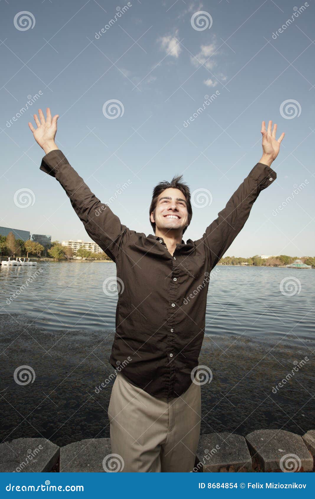 Pleased young man stock photo. Image of space, fresh, nature - 8684854