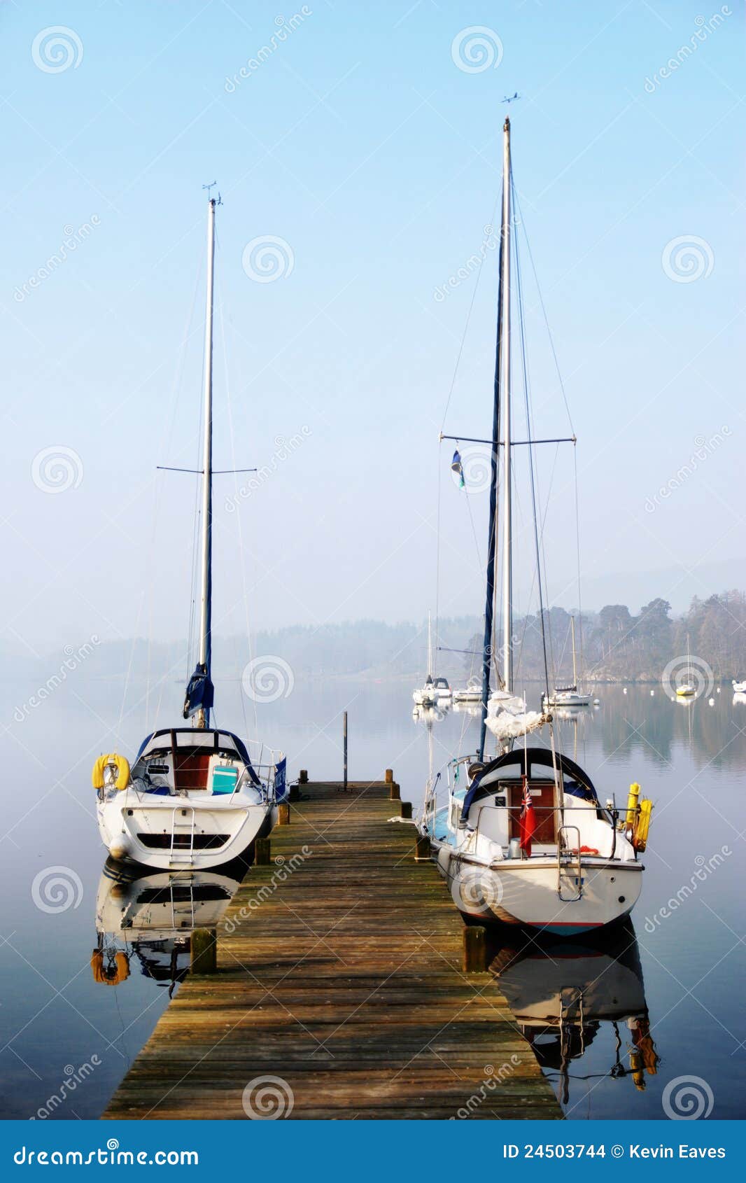 Pleasure Yachts Moored on Rustic Jetty Stock Photo - Image of sport ...