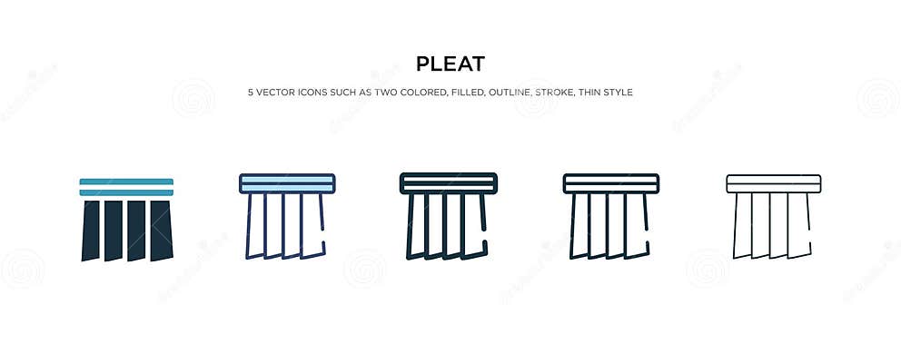 Pleat Icon In Different Style Vector Illustration Two Colored And