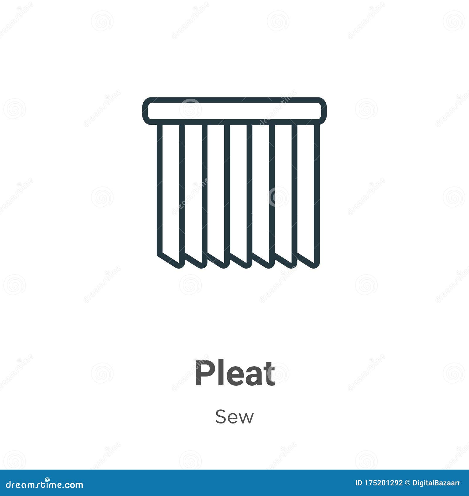 Pleat Outline Vector Icon. Thin Line Black Pleat Icon, Flat Vector ...