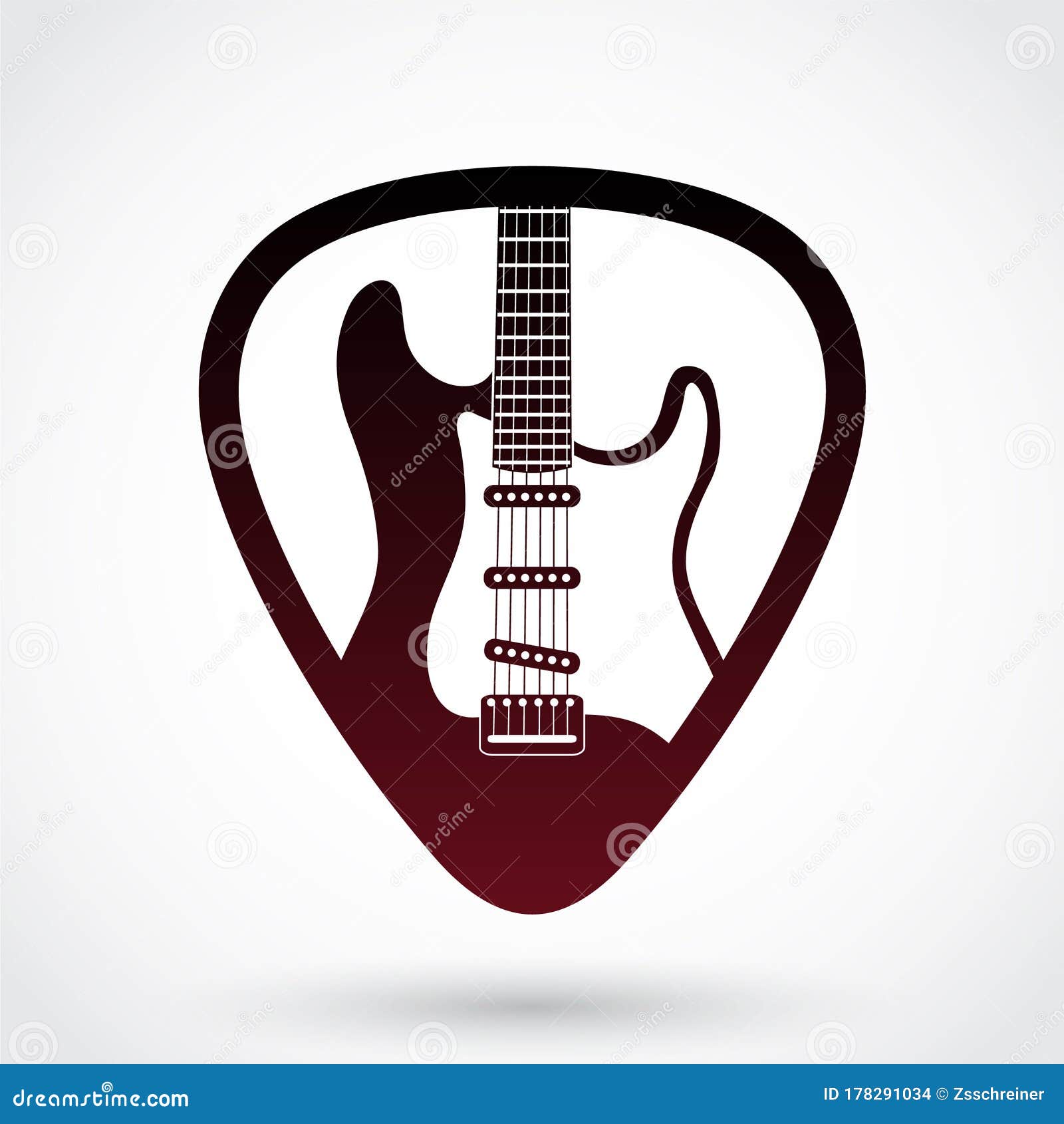 Plectrum with Guitar Elegant Logo Design Stock Vector - Illustration of ...