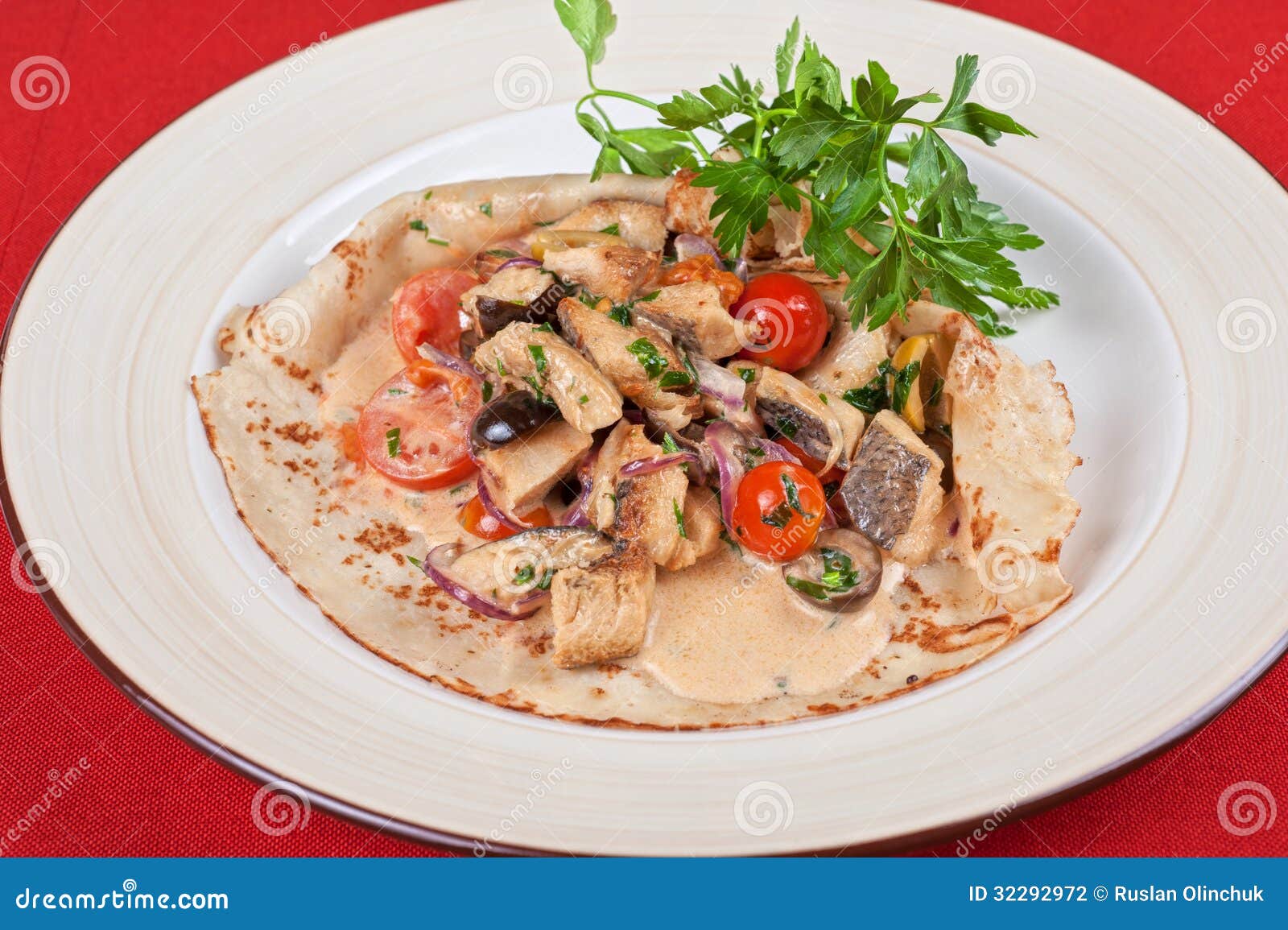 Pled fish pancake stock photo. Image of dish, pancake - 32292972
