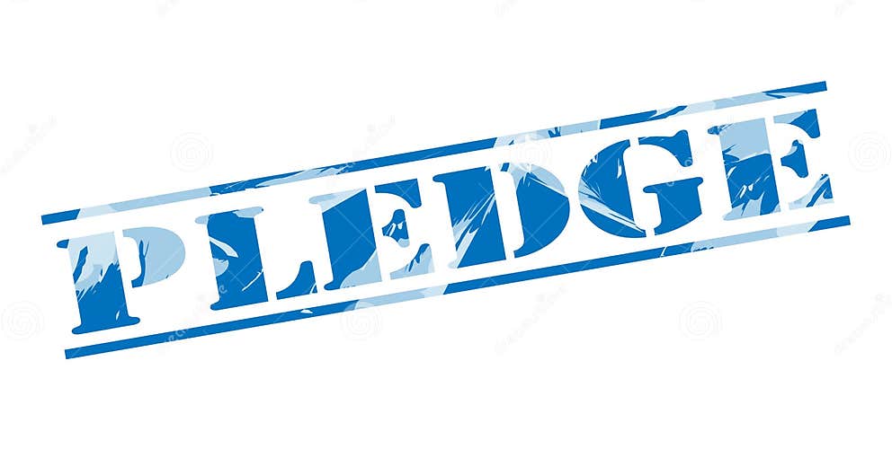 Pledge blue stamp stock illustration. Illustration of symbol - 97577411