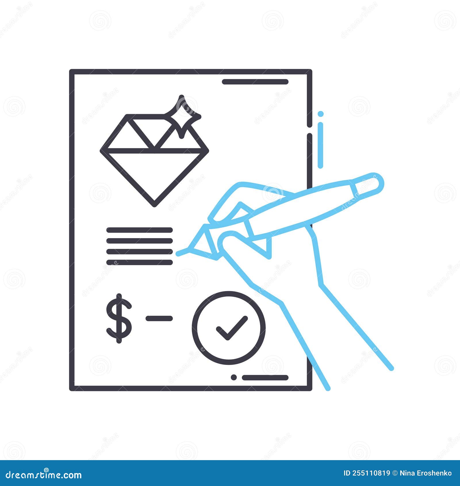 Pledge Document Line Icon, Outline Symbol, Vector Illustration, Concept ...