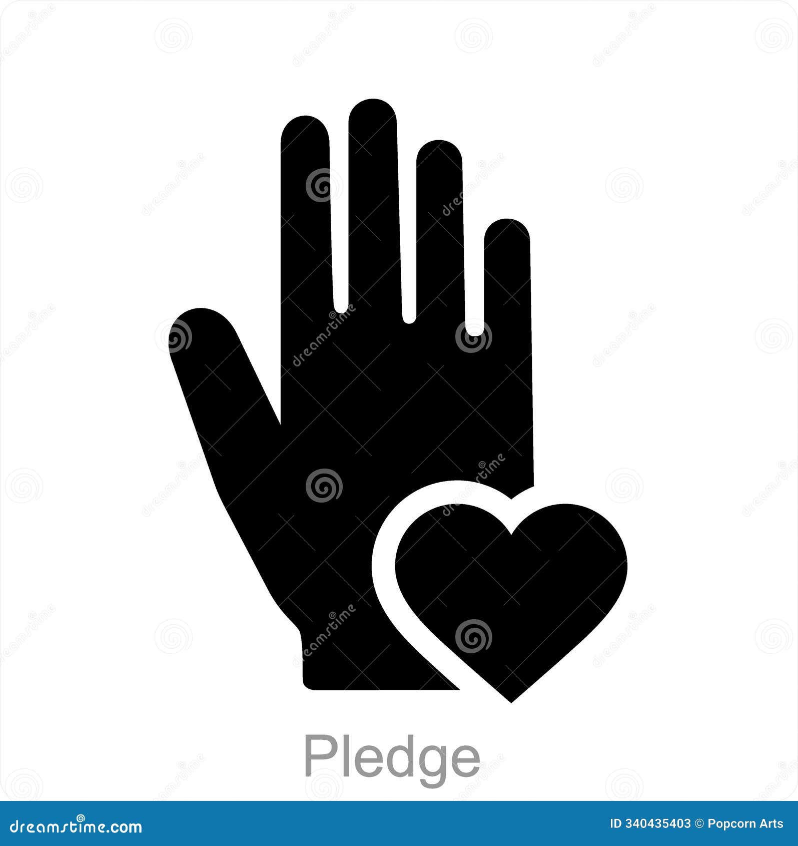 Pledge and Heart Icon Concept Stock Illustration - Illustration of ...