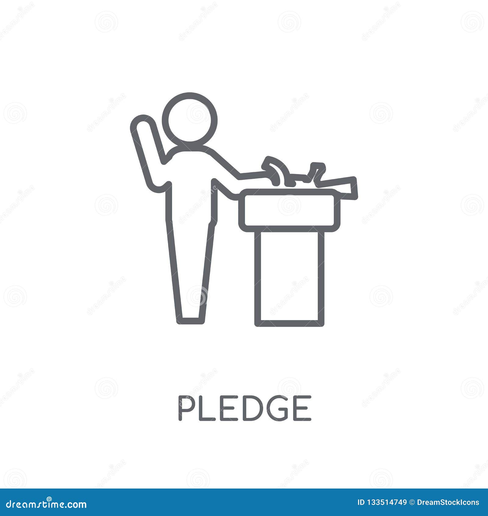 Pledge Linear Icon. Modern Outline Pledge Logo Concept on White Stock ...