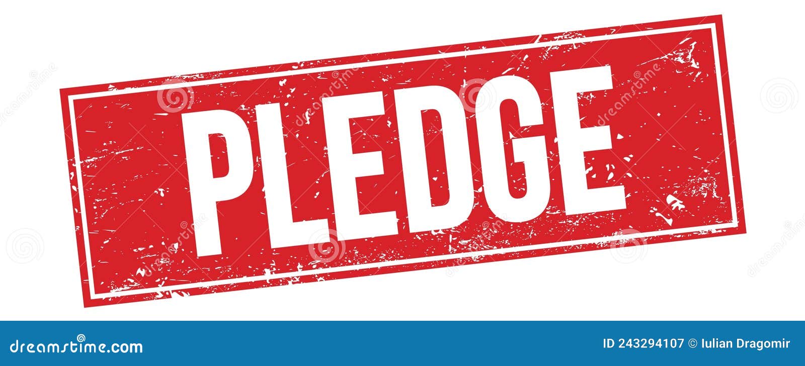 PLEDGE Text on Red Grungy Rectangle Stamp Stock Illustration ...