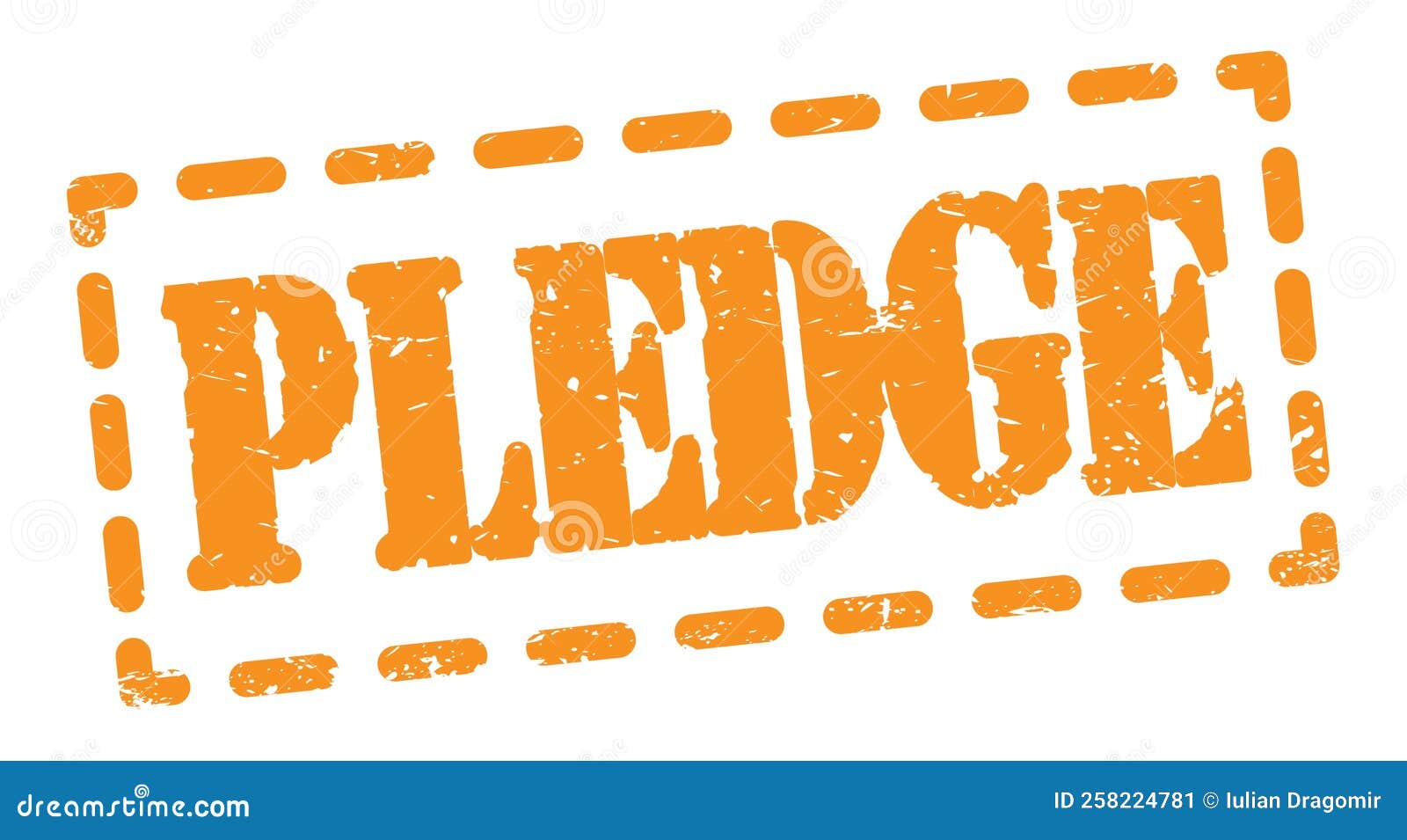 PLEDGE Text Written on Orange Stamp Sign Stock Illustration ...