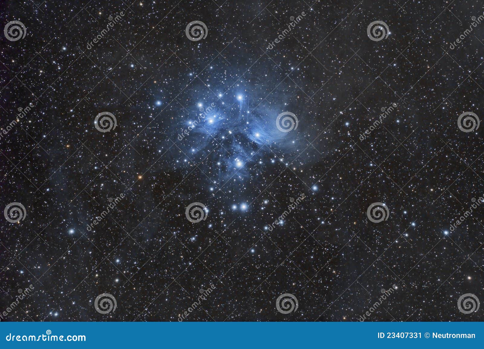 The Pleiades stock image. Image of sisters, star, cluster - 23407331