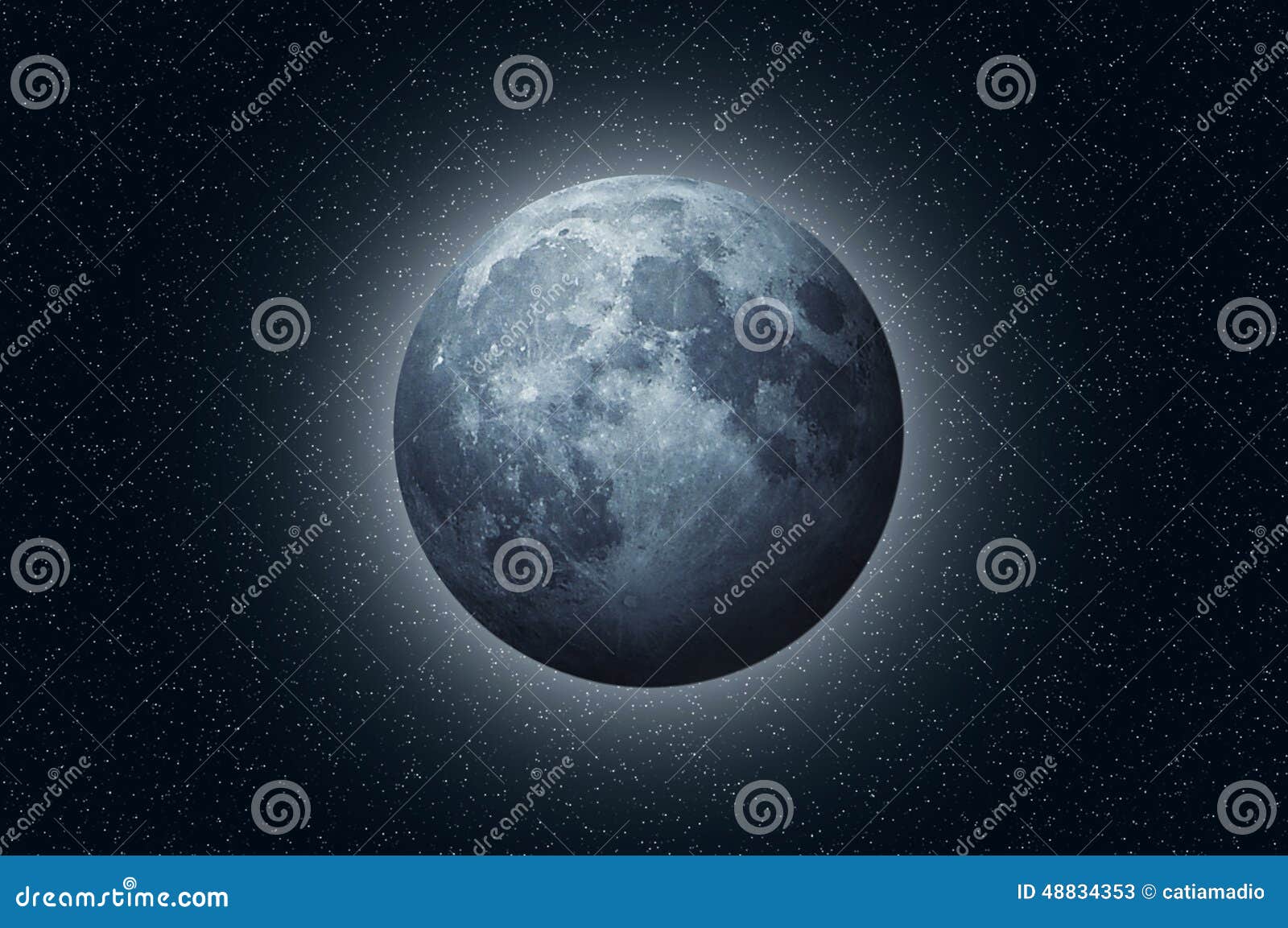 Pleine Lune Bleue Dans L'espace Image stock - Image du univers ...