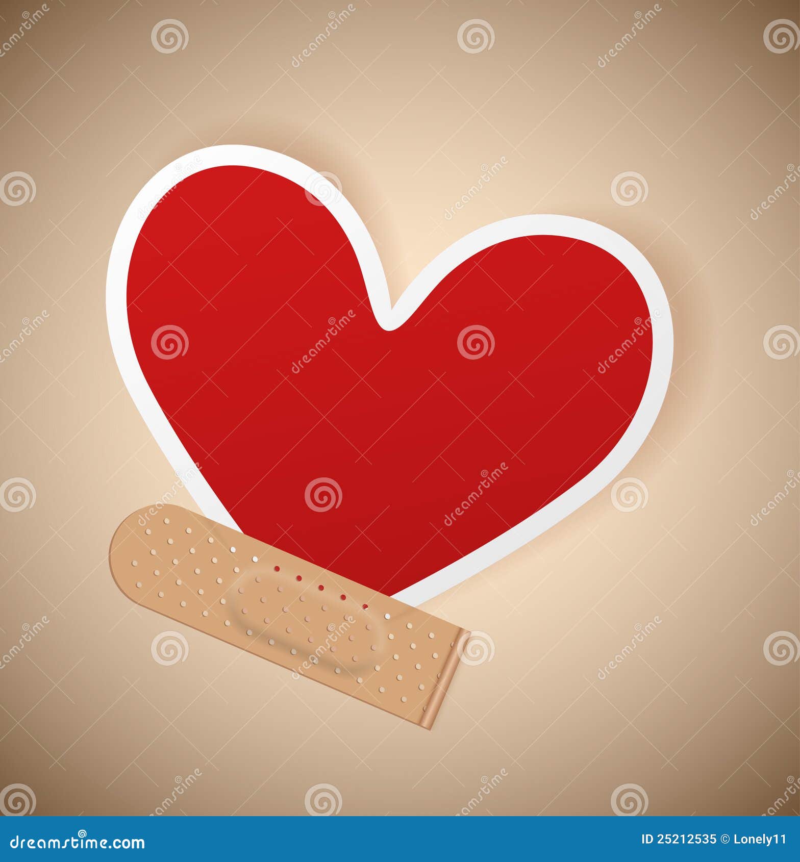Pleister en hart vector illustratie. Illustration of reparatie - 25212535