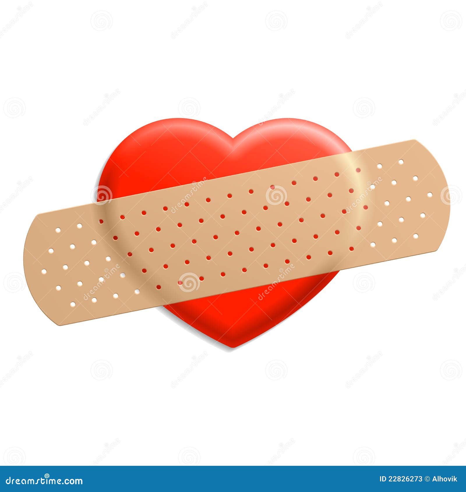 Pleister op hart vector illustratie. Illustration of verwonding - 22826273