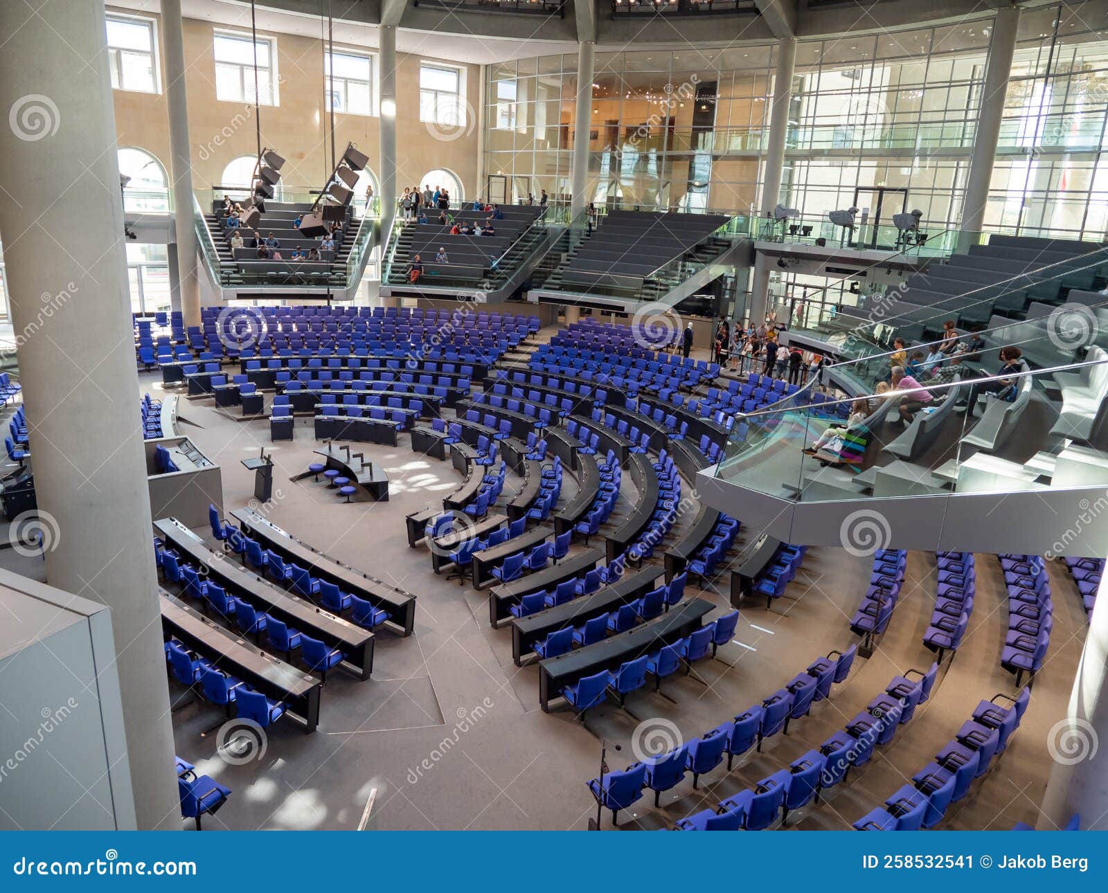 Plenary Hall of the German Bundestag in Berlin. Stock Image - Image of modern, state: 258532541