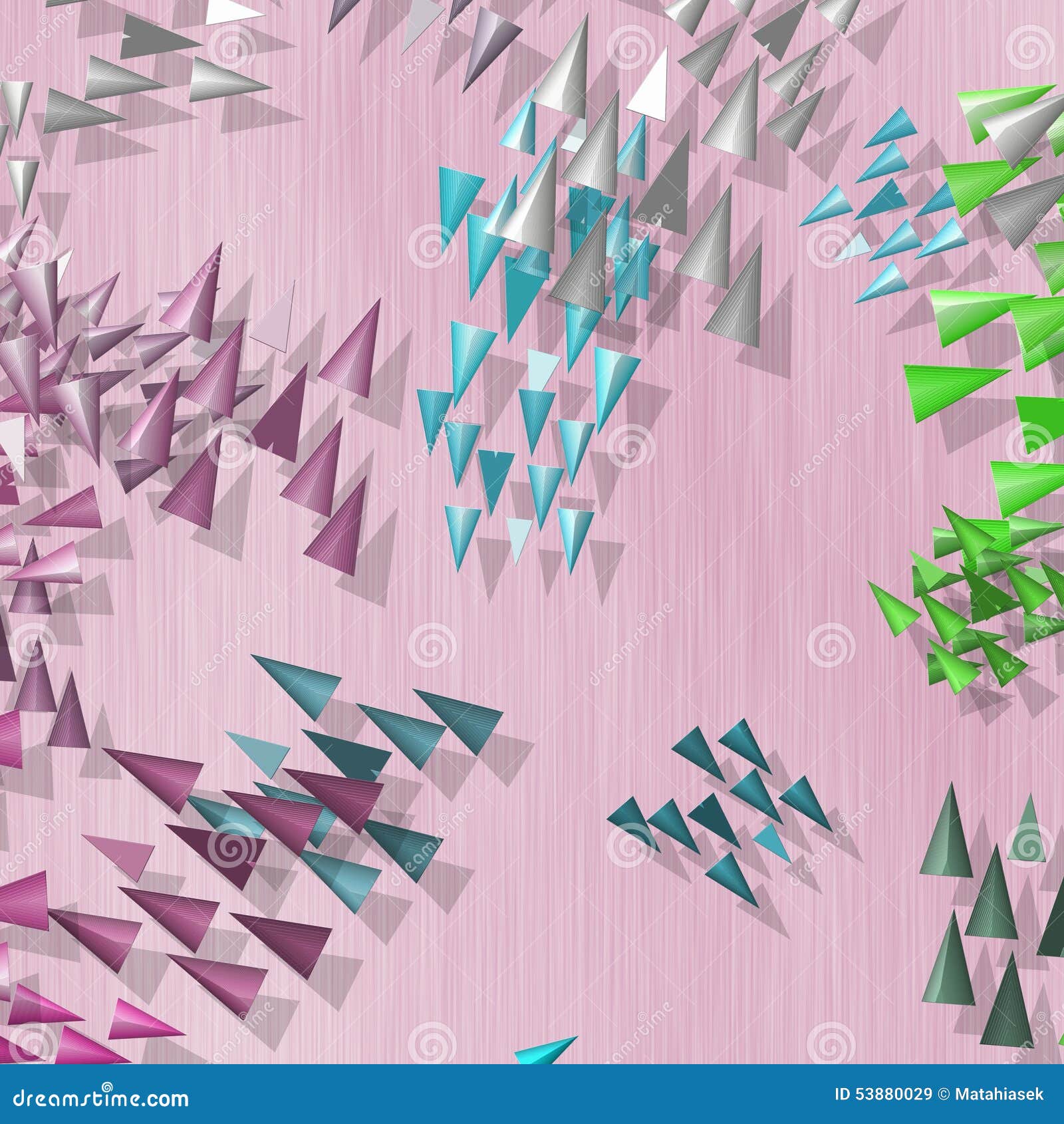 Plenty of Colored Spikes Scattered on Pink Background Stock ...