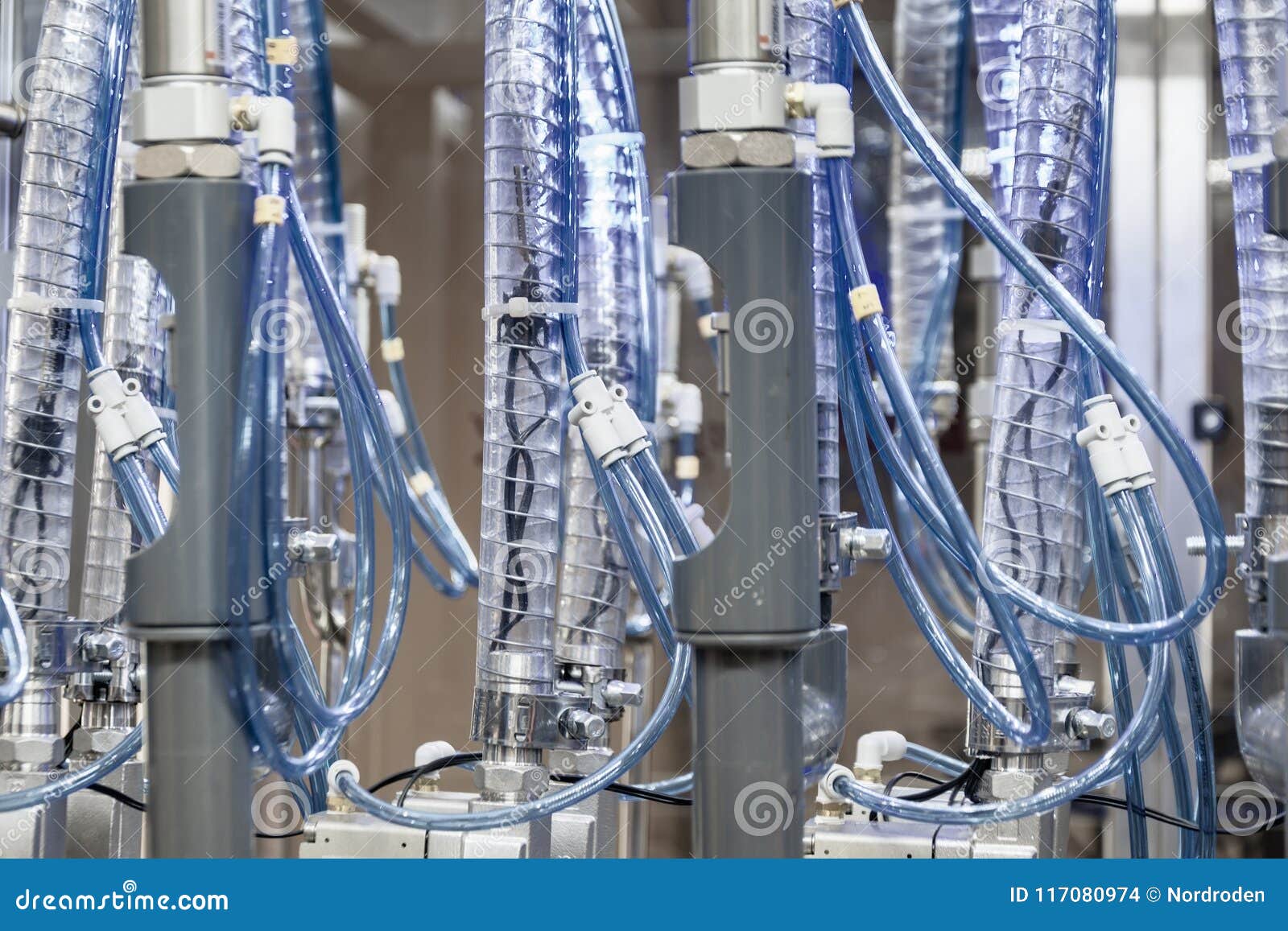 Plenty of Plastic Pipes, Internal Device of Industrial Machine. Stock ...