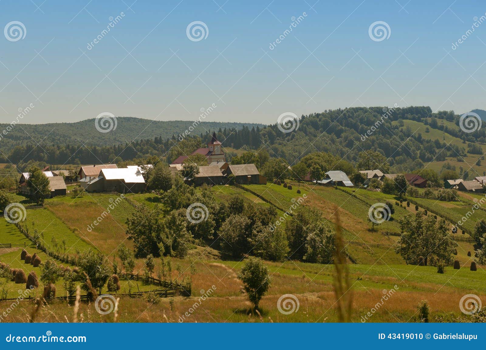 Plesa stock photo. Image of bucovina, church, faith, hills - 43419010