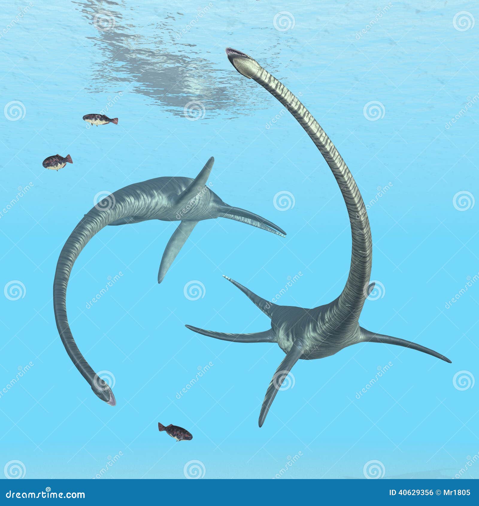 Plesiosaur Elasmosaurus stock illustration. Illustration of giant ...