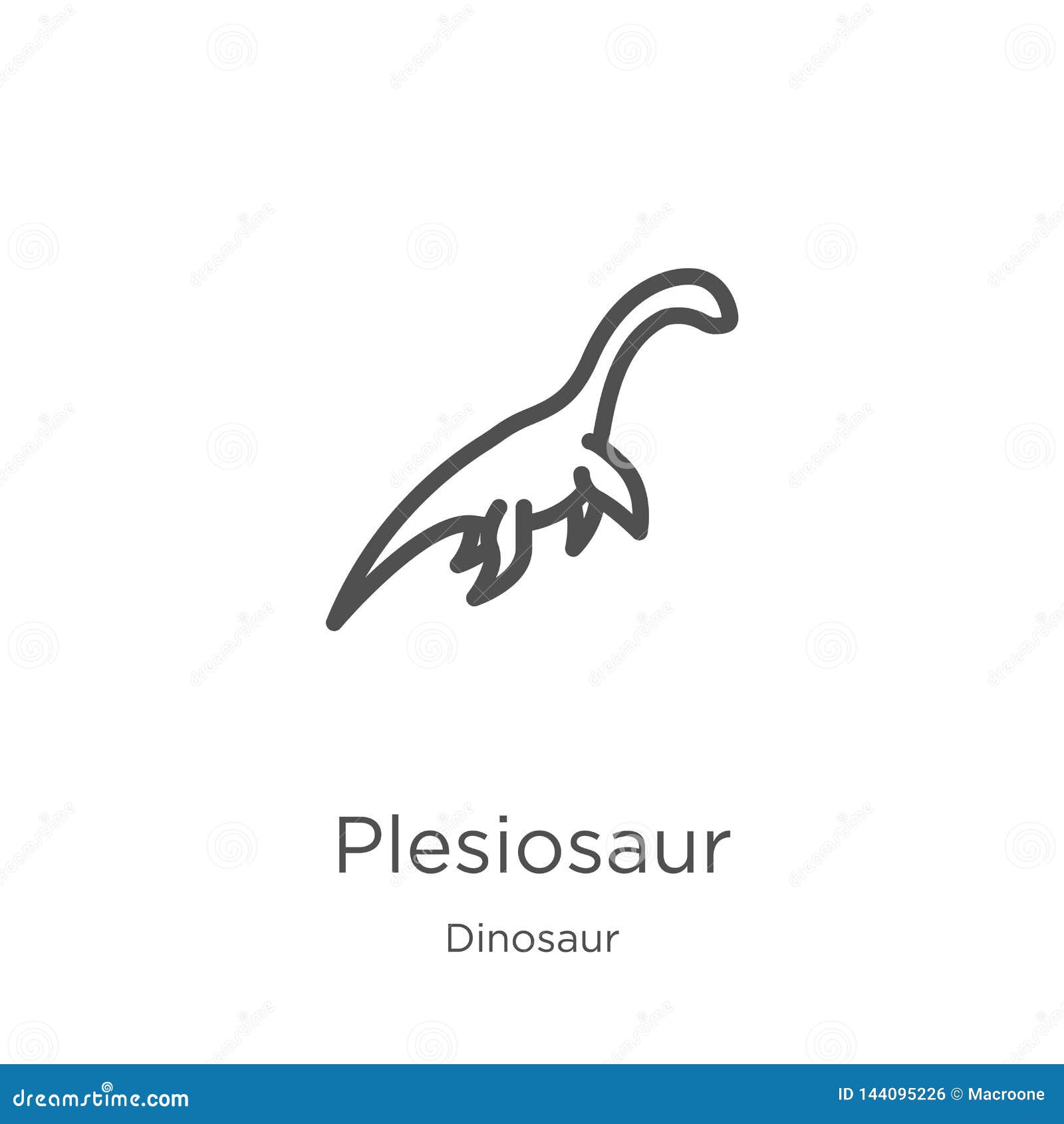 Plesiosaur Icon Vector from Dinosaur Collection. Thin Line Plesiosaur ...